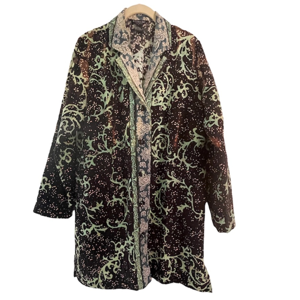 Citron Santa Monica Mixed Print Silk Duster Jacket - Gem